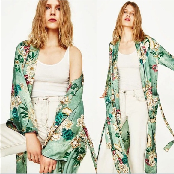 Jackets & Coats | Amazing Boho Gypsy Long Belted Kimono Robe Duster ...